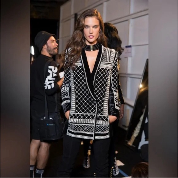 Balmain | Jackets & Coats | Balmain X Hm Pearl Embellished Blazer Bnwt ...